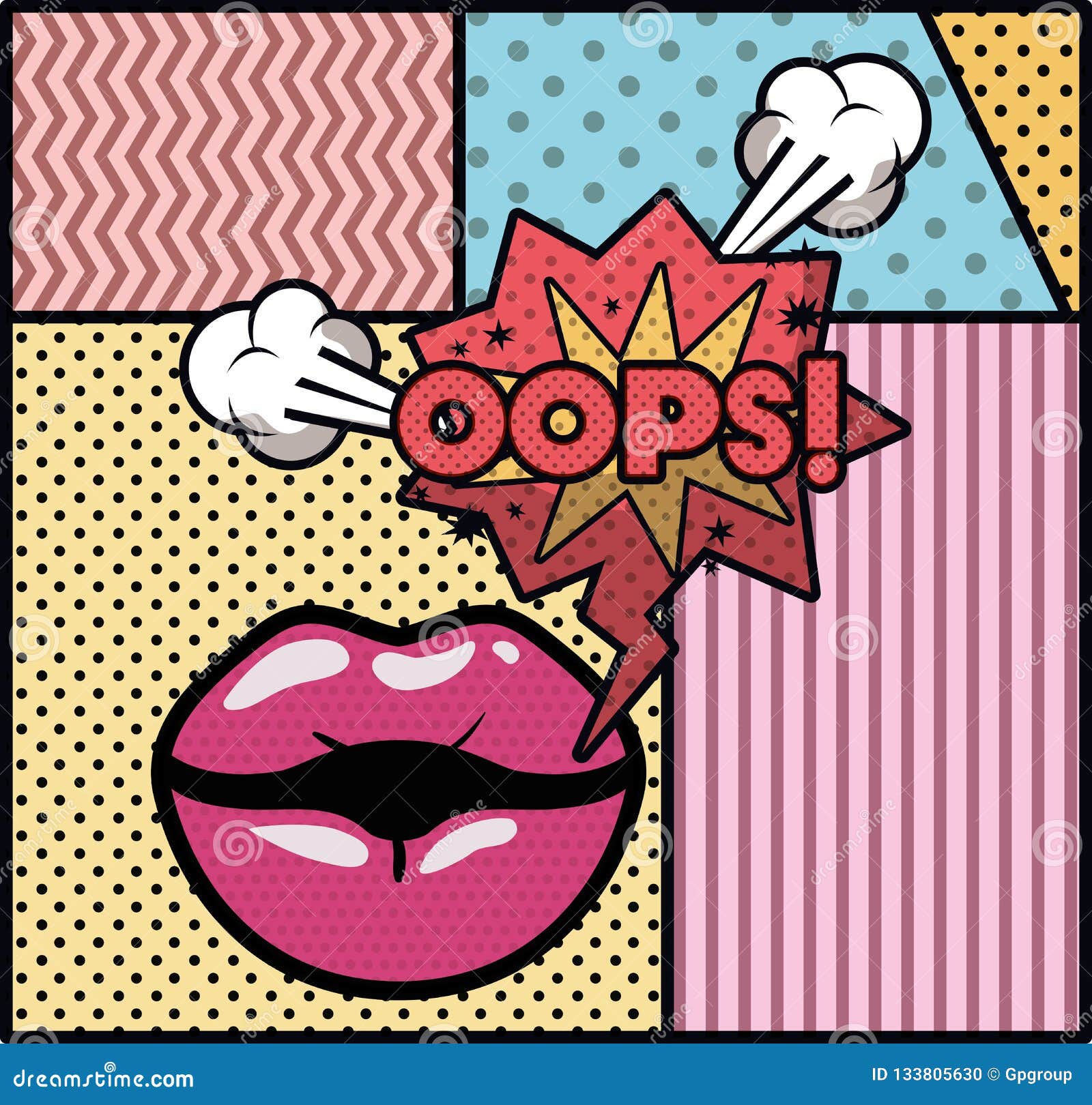 Articule Decir Oops Estilo Del Arte Pop Ilustración del Vector ...