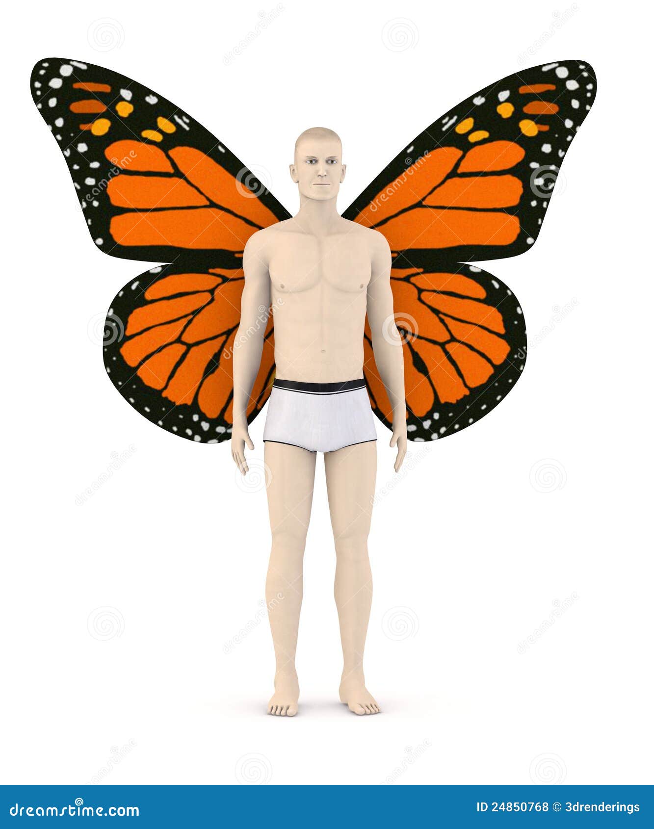 Artifical Character With Wings - Human Butterfly Royalty-Free Stock ...