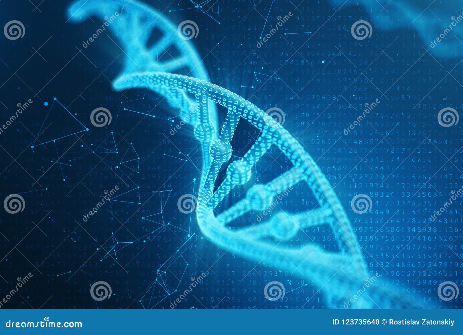 Artifical Intelegence DNA Molecule. Concept Binary Code Genome ...