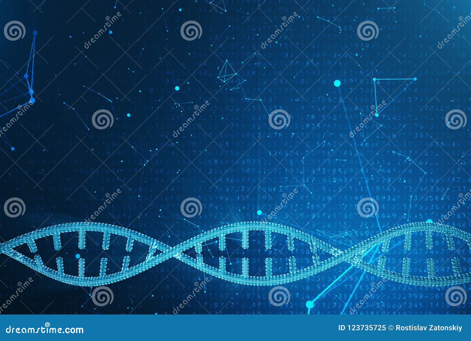 Artifical Intelegence DNA Molecule. Concept Binary Code Genome ...
