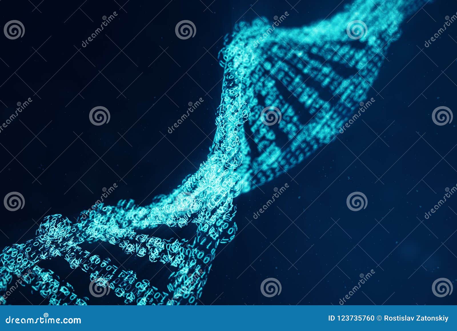 Artifical Intelegence DNA Molecule. Concept Binary Code Genome ...