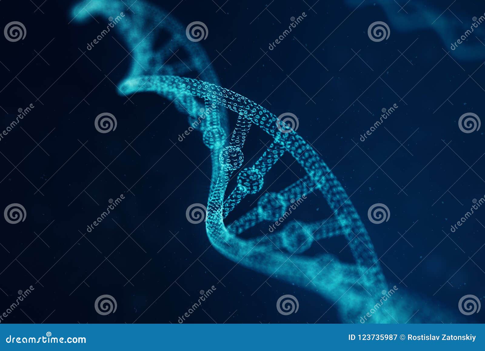 Artifical Intelegence DNA Molecule. Concept Binary Code Genome ...