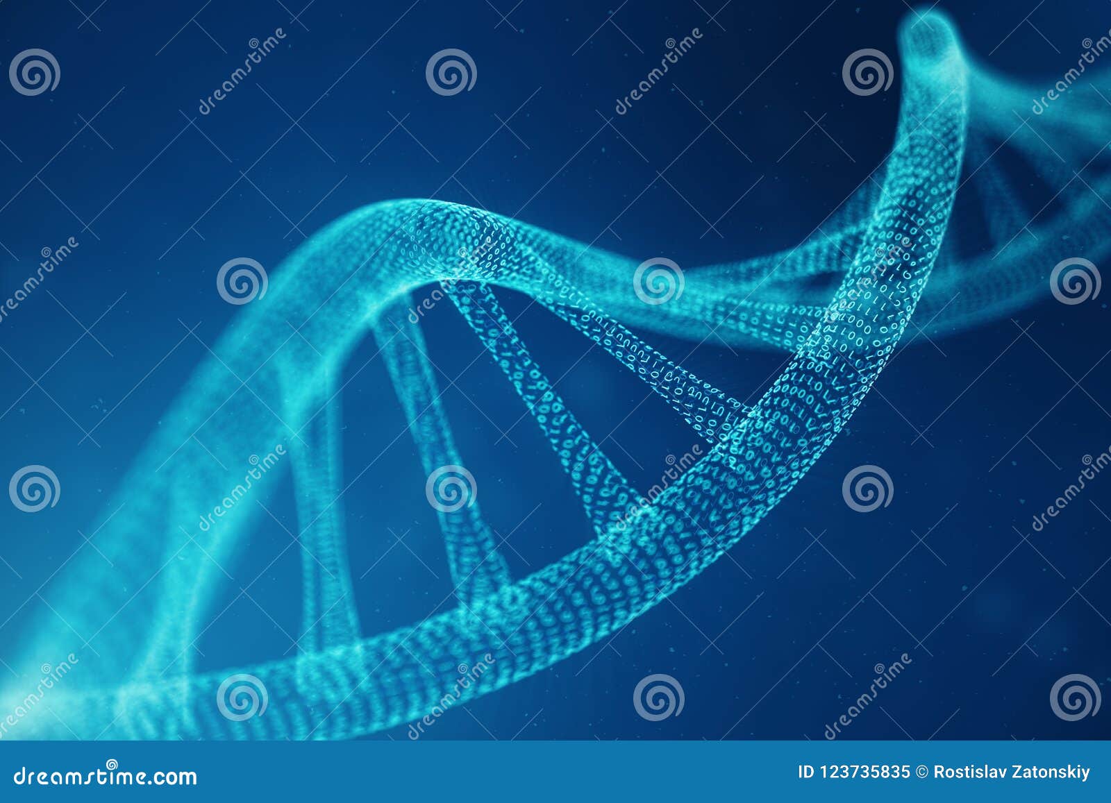 Artifical Intelegence DNA Molecule. DNA is Converted into a Binary Code ...