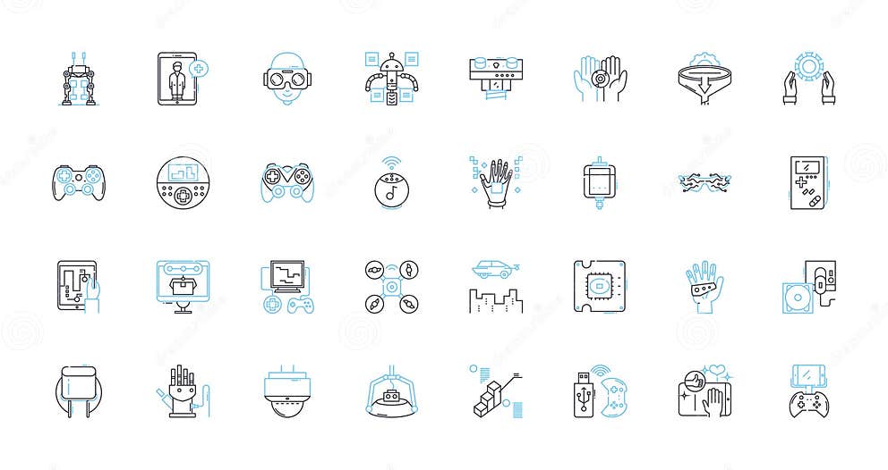 Artificial Analytics Linear Icons Set. Machine, Data, Predictive ...