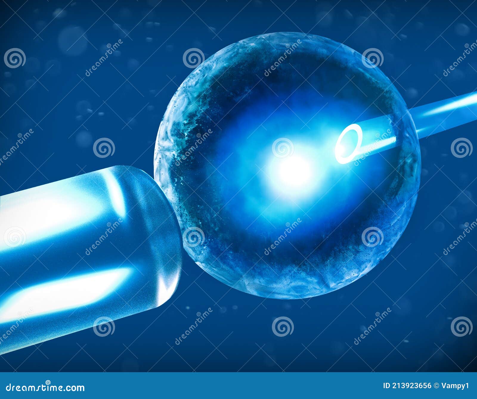 Artificial or Assisted Fertilization, Ovum Under a Microscope Stock ...