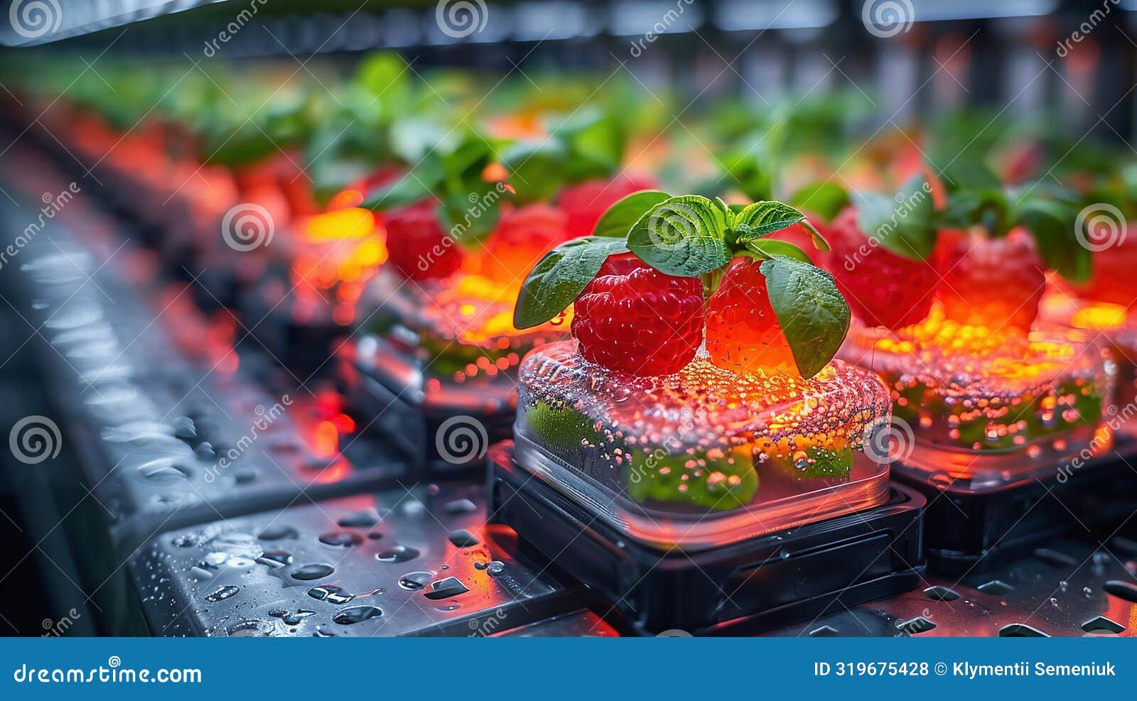 Artificial Berries by Printing Machine. Lab Grown Raspberry Stock Photo ...