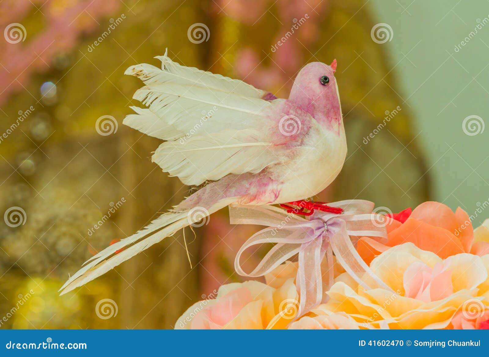 Artificial Birds on Flowers Stock Photo - Image of flowers, holiday ...