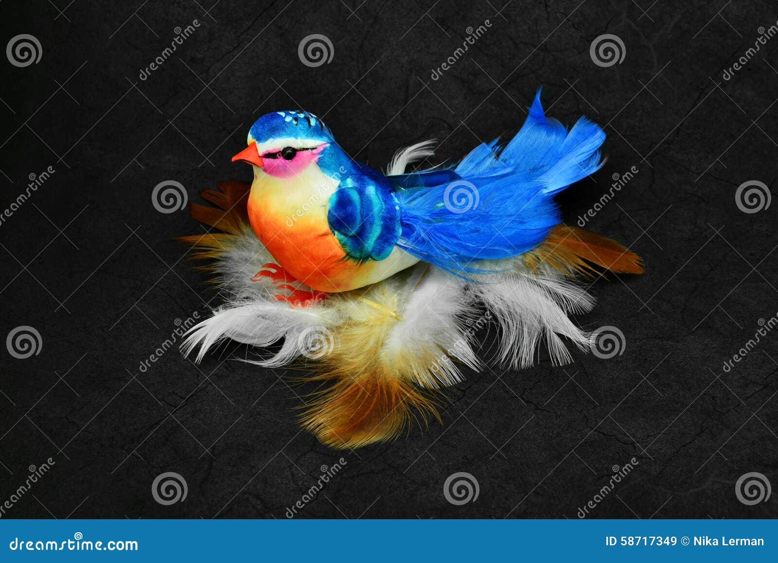 Artificial blue bird stock image. Image of decor, artificial - 58717349