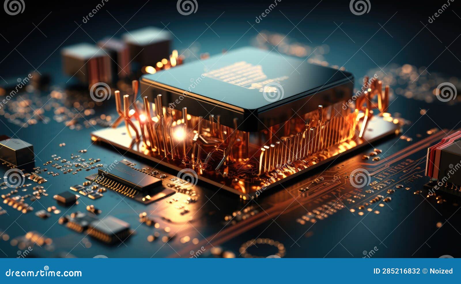 Artificial Intelligence, Brain, AI CPU Stock Illustration ...