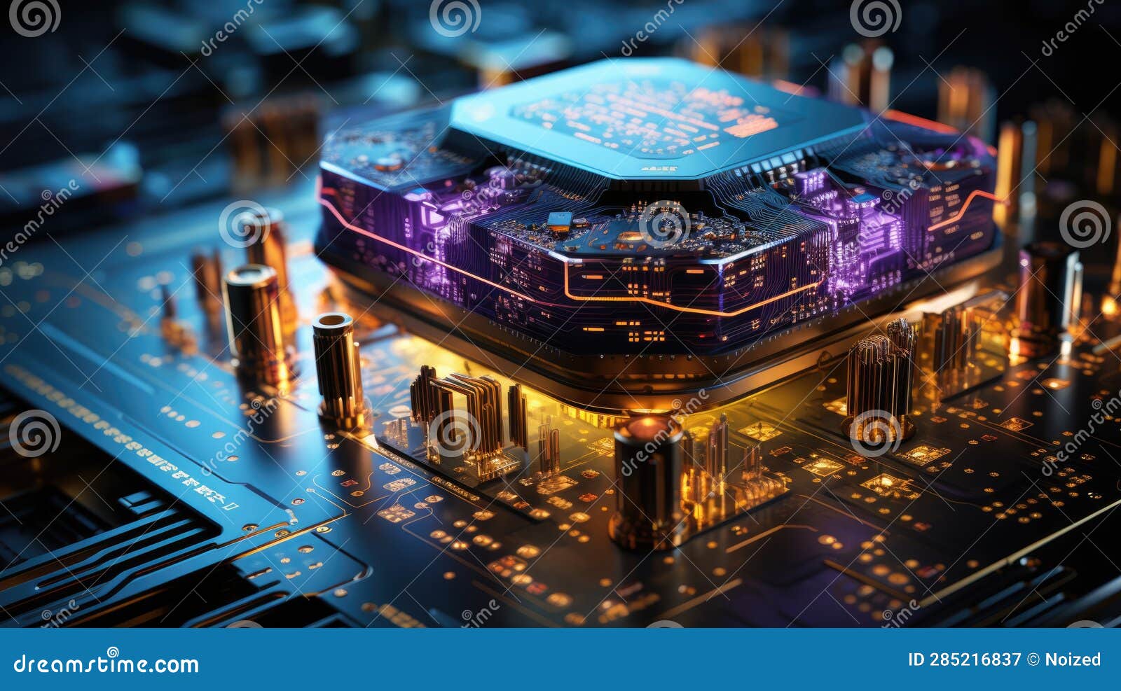 Artificial Intelligence, Brain, AI CPU Stock Illustration - Illustration of particles ...