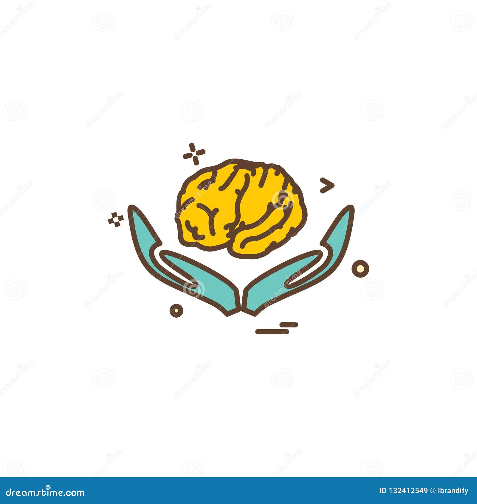 Artificial Brain Hands Intelligence Icon Vector Design Stock Vector ...