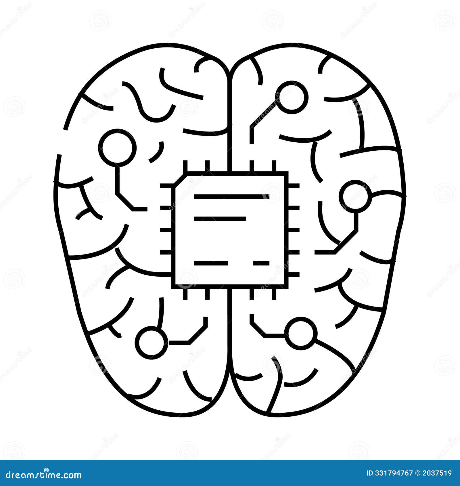 Brain Implant Chip Isolated On White Background. The Future Of Neural ...