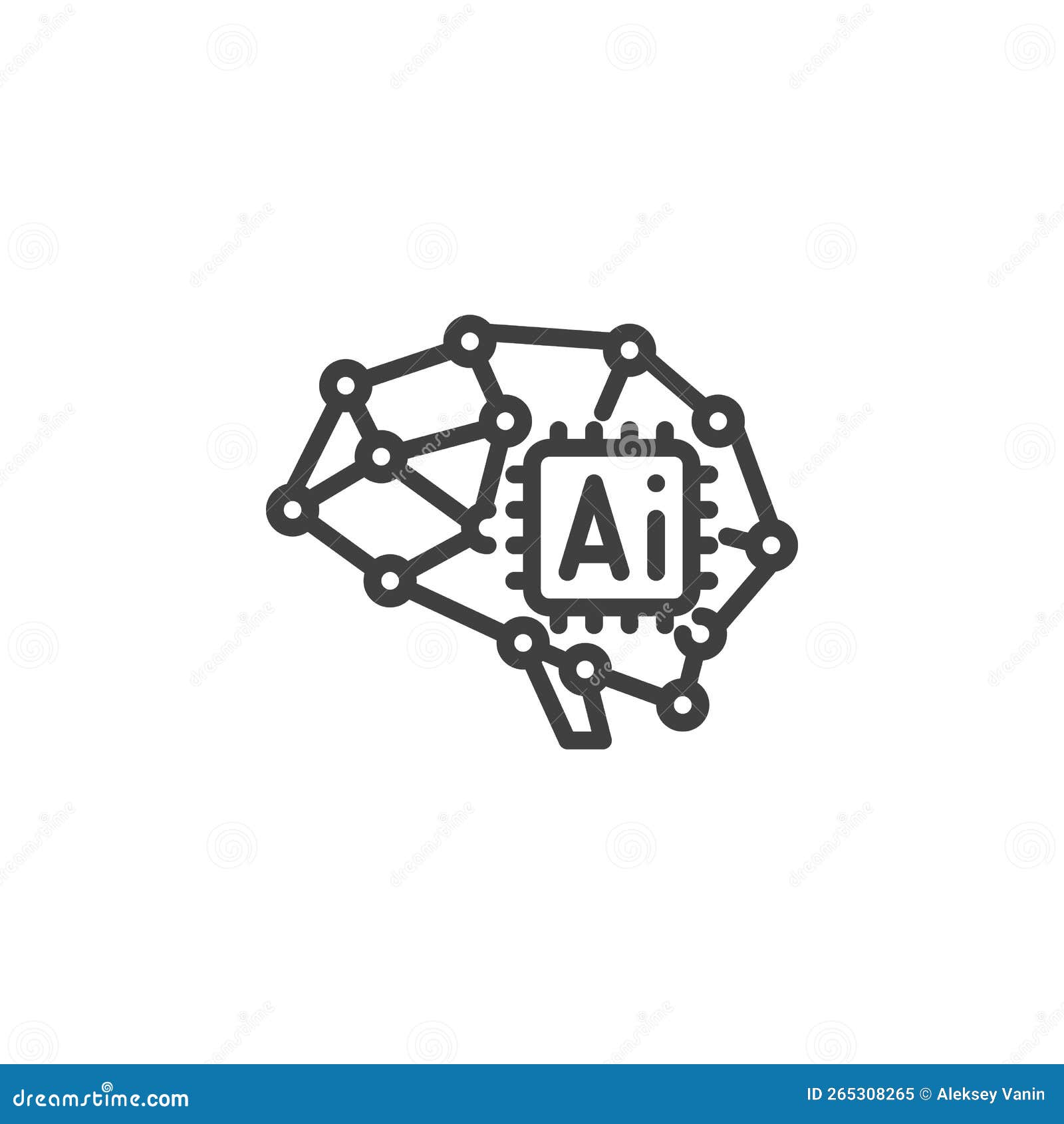 Artificial brain line icon stock vector. Illustration of pictogram ...