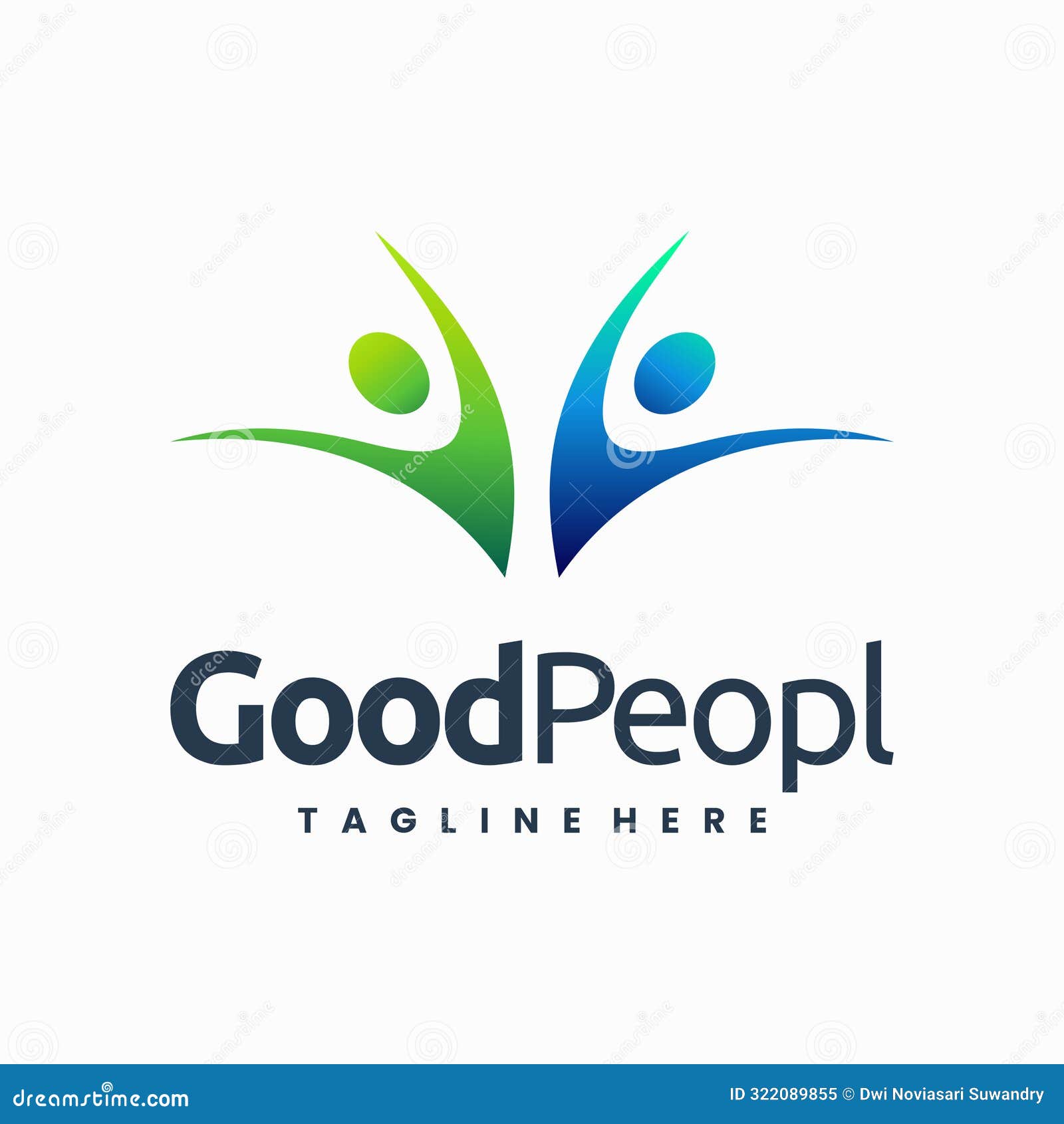 Two Happy People Logo Template, People Logo Stock Vector - Illustration ...