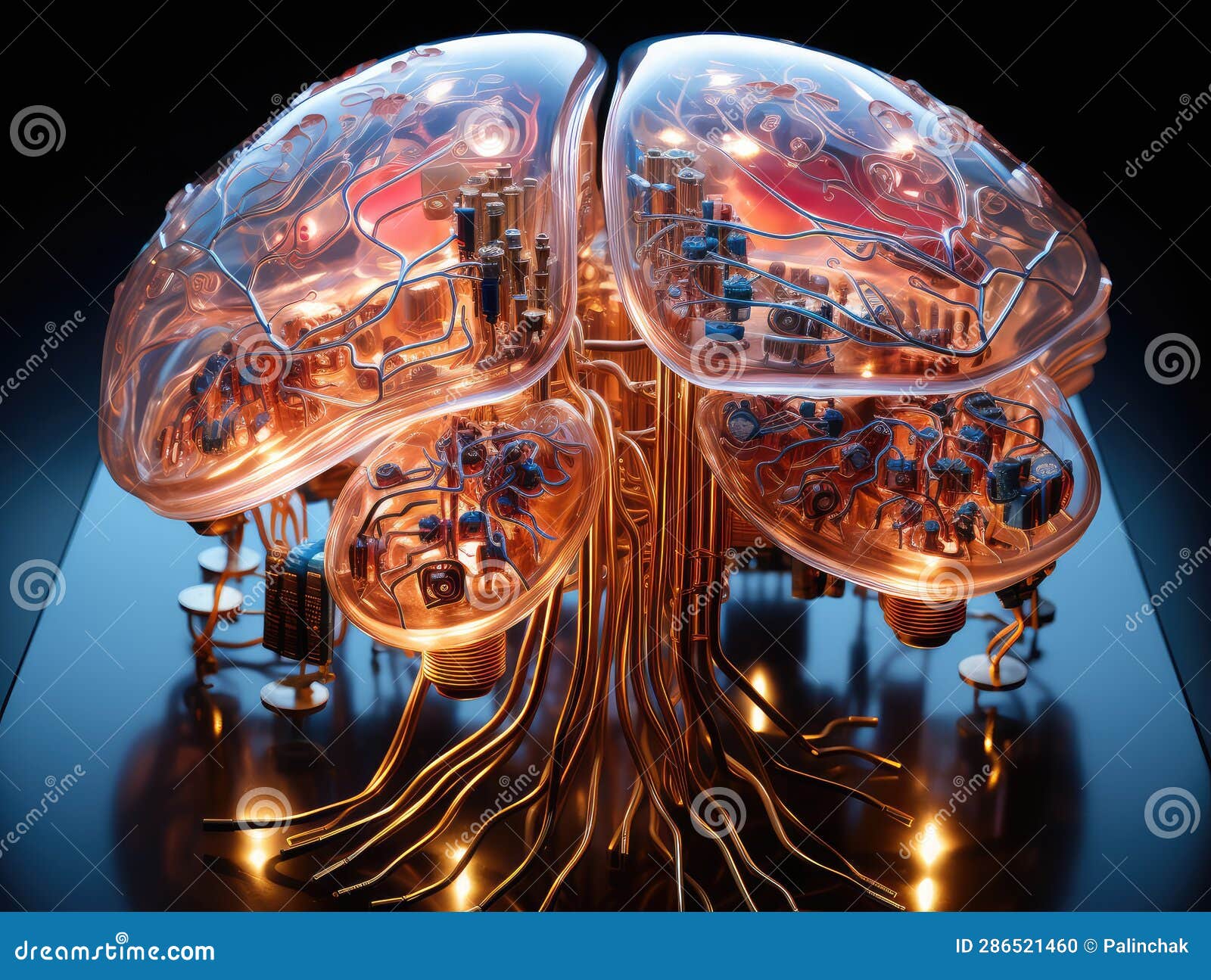 Artificial Brain Microchip on Motherboard of Supercomputer Stock ...