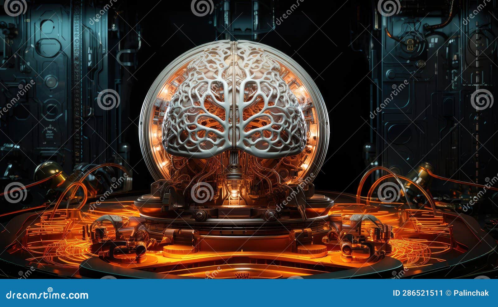 Artificial Brain Microchip on Motherboard of Supercomputer Stock ...