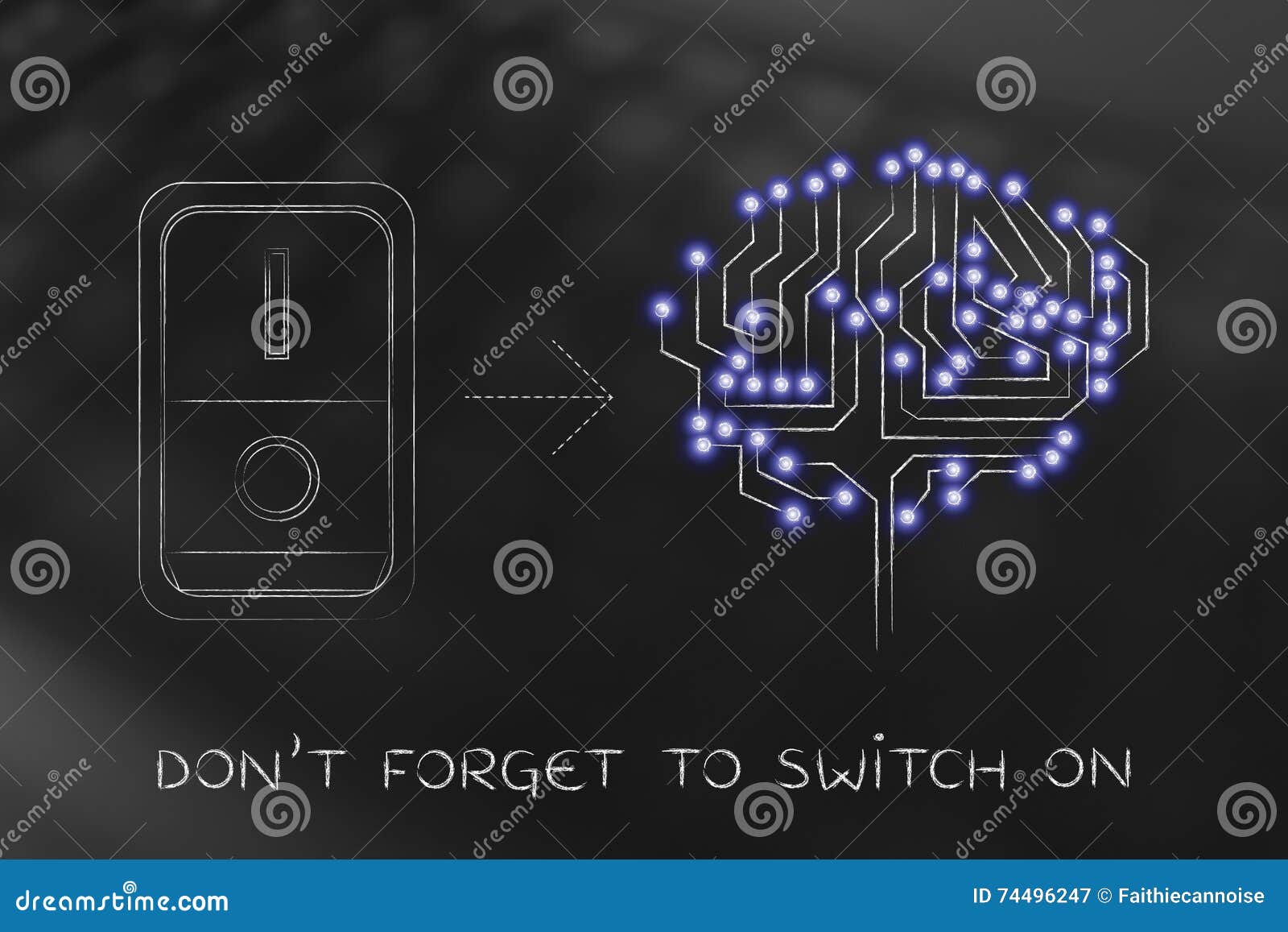 Artificial Brain with Switch Turned on Stock Image - Image of pioneer ...