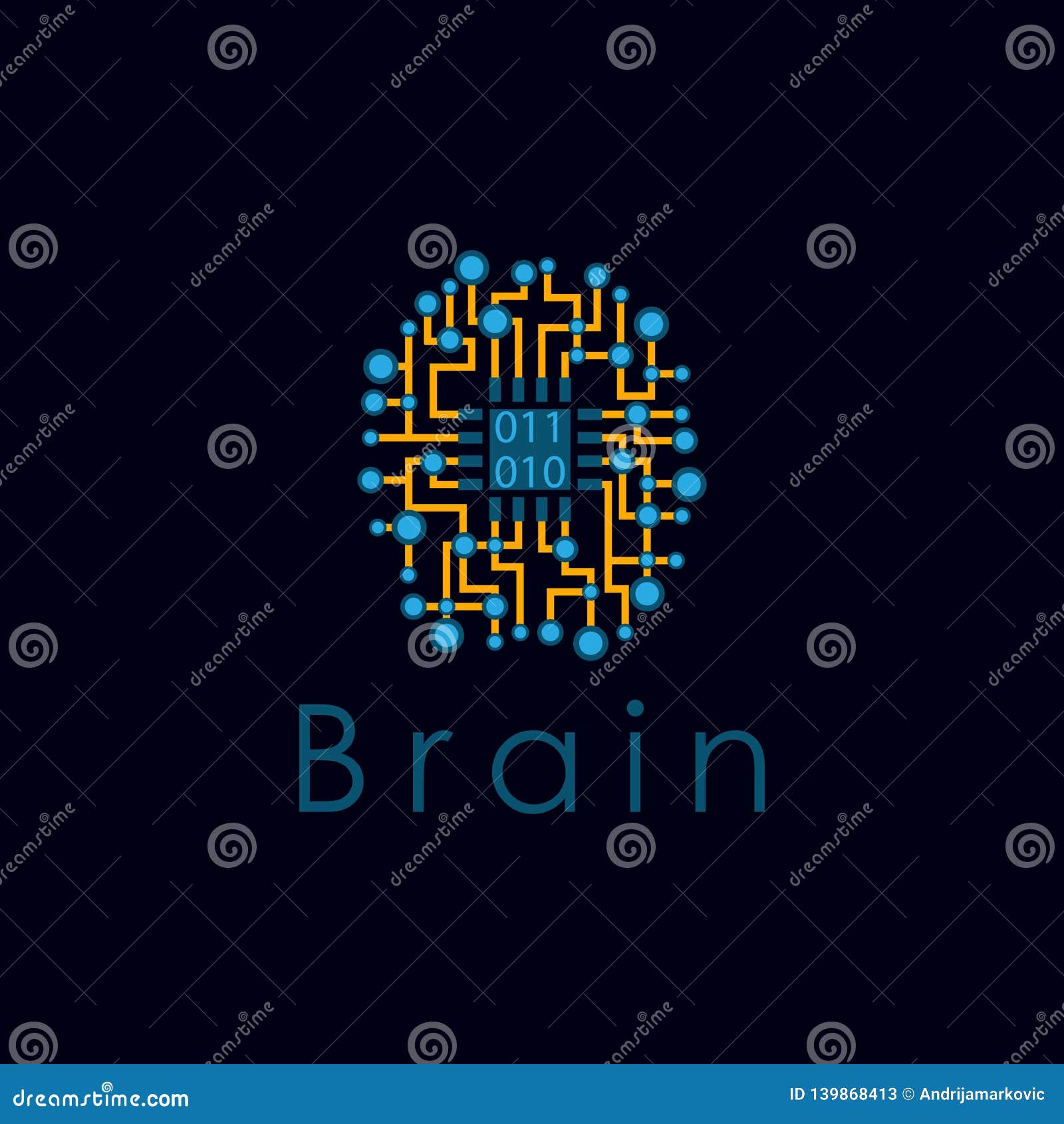 Artificial Brain Technology Stock Vector - Illustration of business ...
