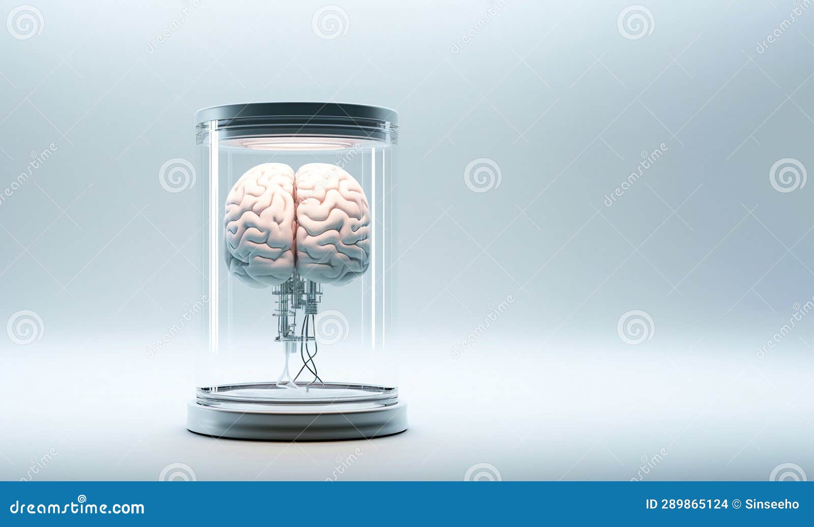 Artificial Brain in a Transparent Container Stock Illustration ...