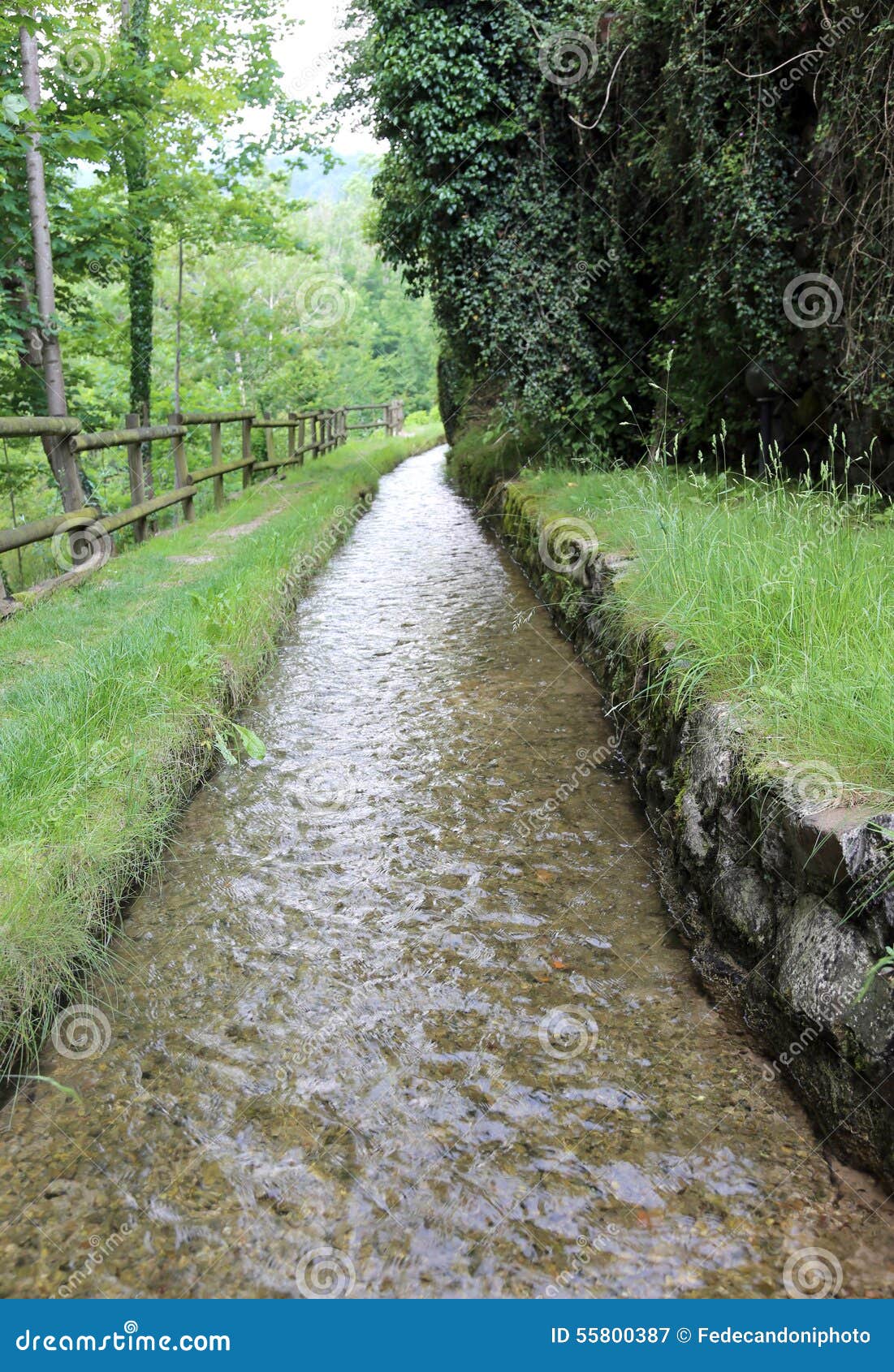 Artificial Canal Water for Irrigation of Farm Fields Stock Image ...