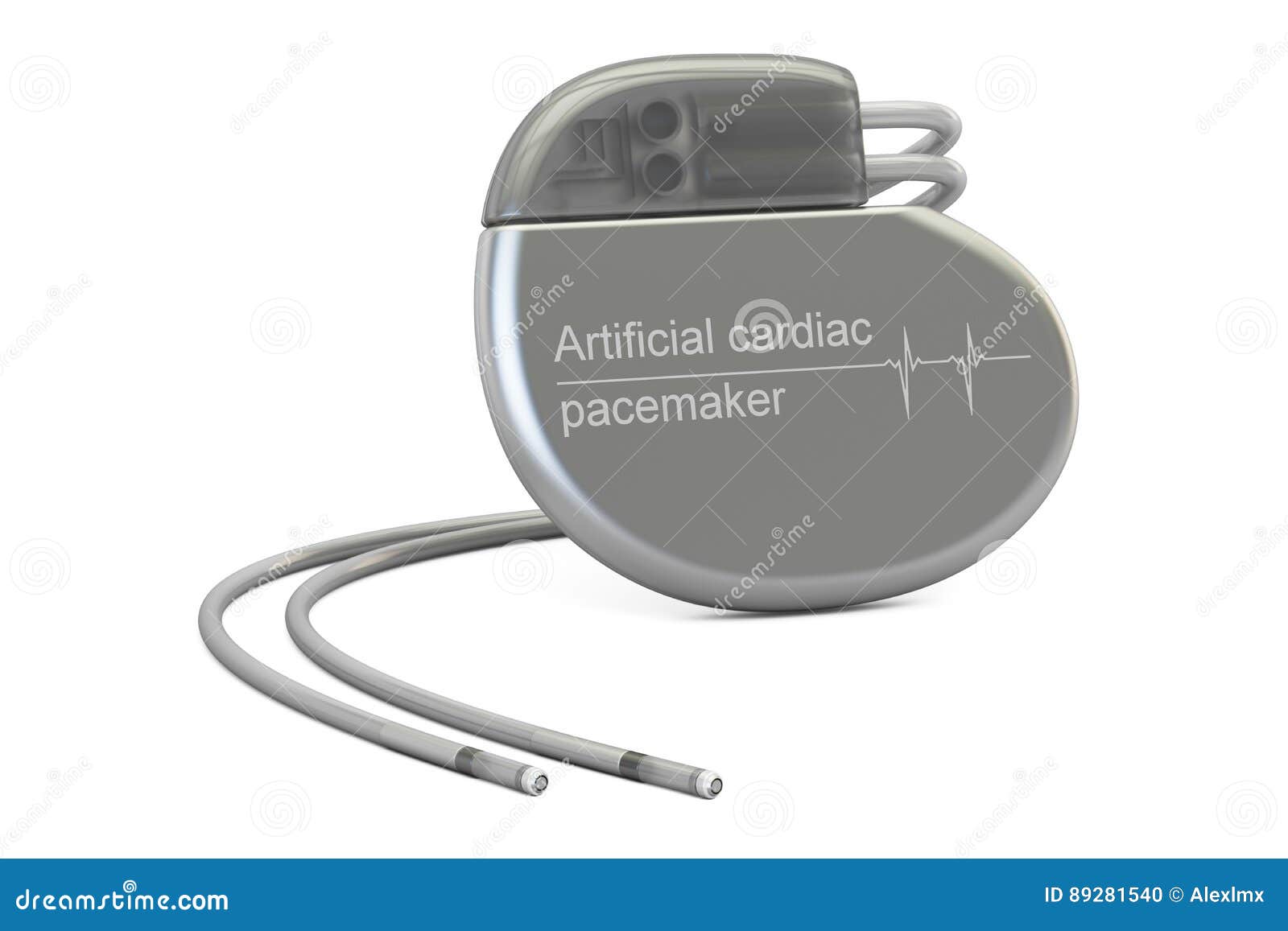 Artificial Cardiac Pacemaker, 3D Rendering Stock Illustration ...