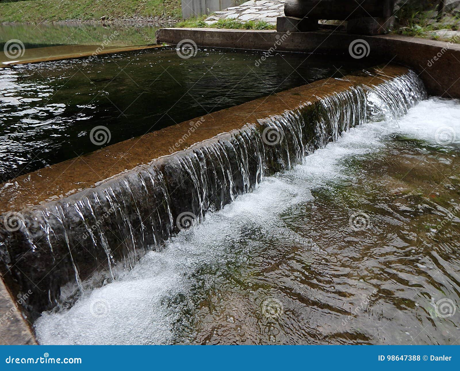 Artificial Cascade on the River, Stock Photo - Image of motion, flowing ...