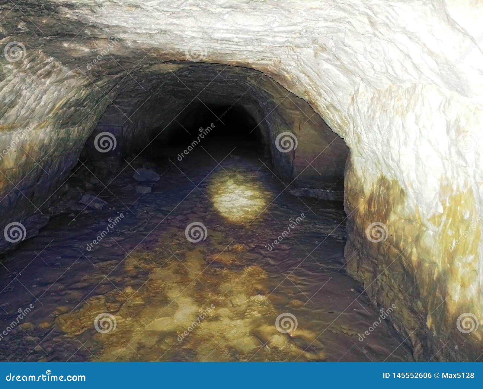 Artificial Cave Under Earth Journey Stock Photo - Image of crossing ...