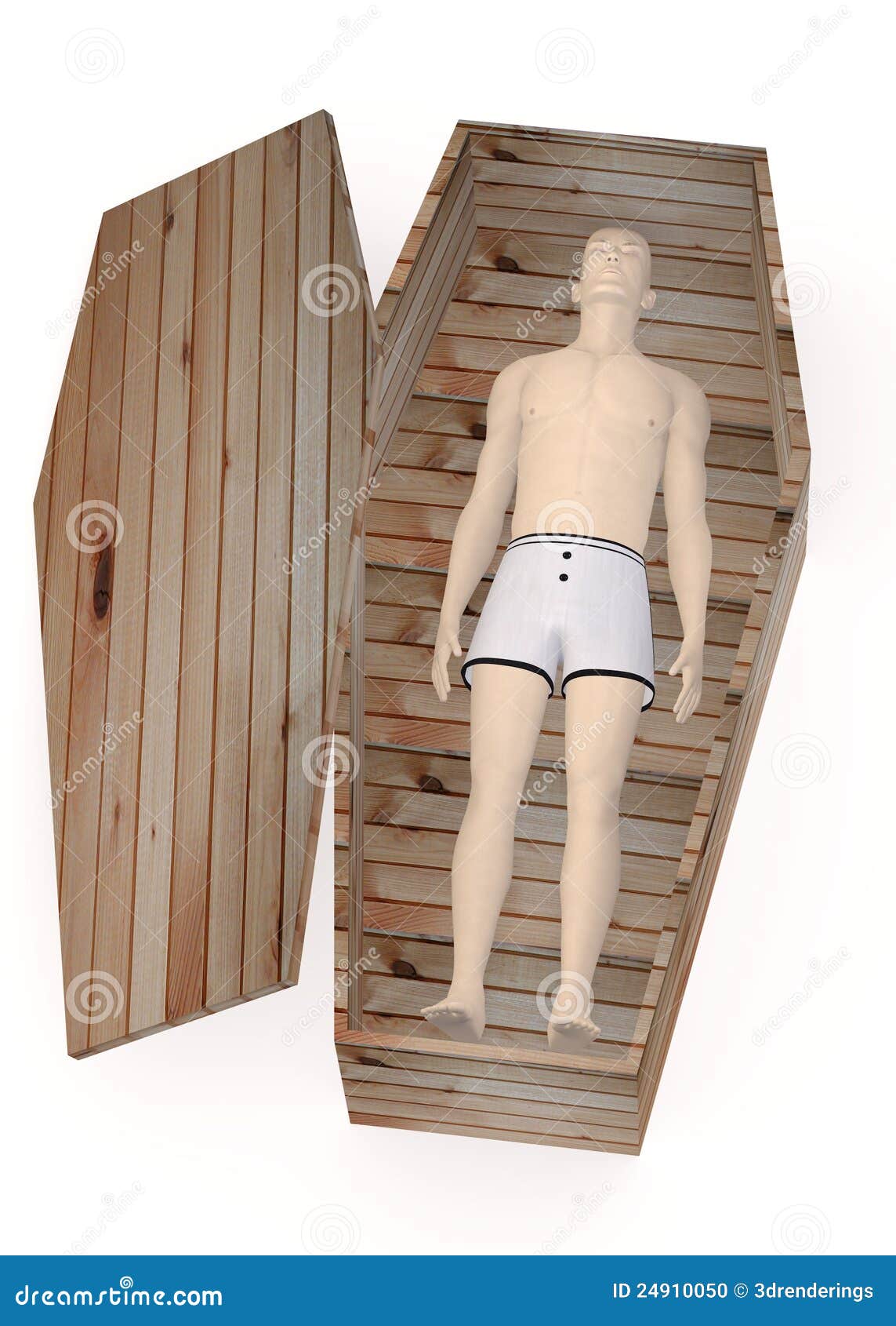 Artificial Character in Coffin - Dead Man Stock Illustration ...