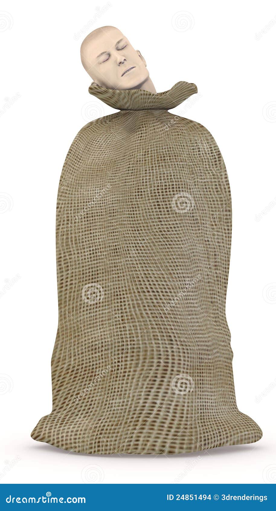 Artificial Character in Sack - only Head Outside Stock Illustration ...