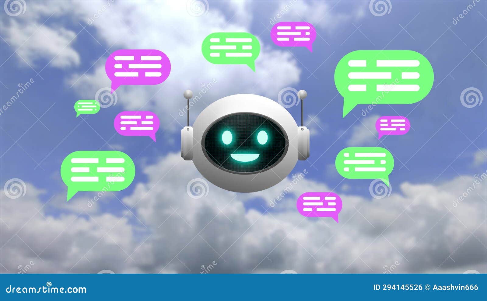 Artificial Chatbot Reciving Message from Humans Concept Animation on ...