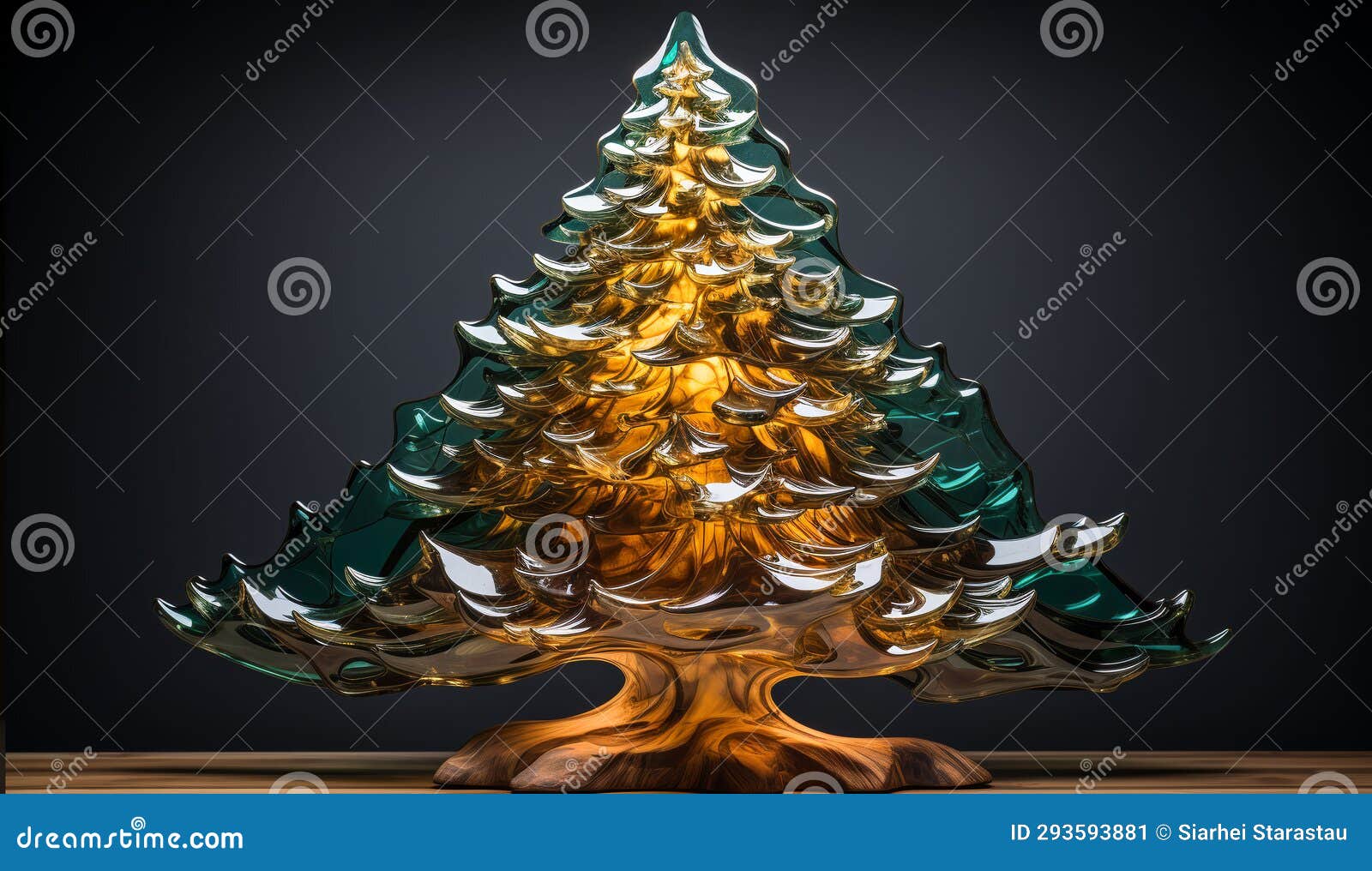 Artificial Christmas Tree Made of Epoxy Resin and Wood,Generated by AI ...