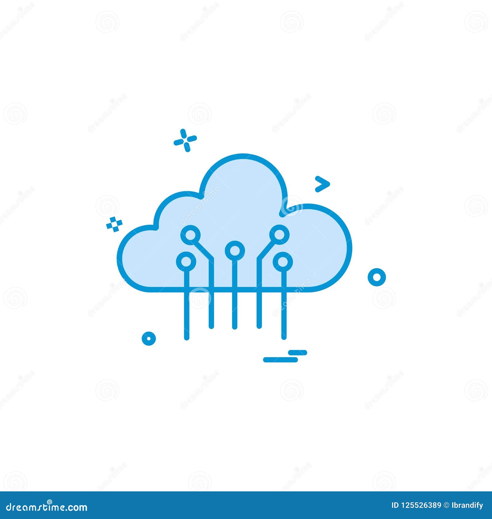 Artificial Cloud Intelligence Icon Vector Design Stock Vector ...