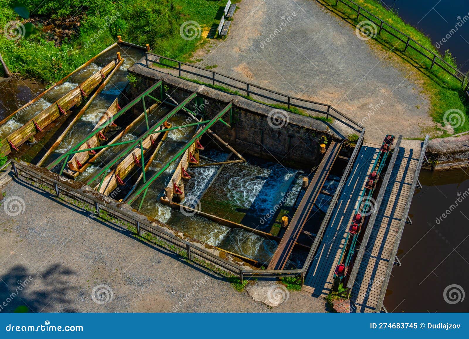 Artificial Construction Helping Trout Overcome Man-made Obstacle Stock ...