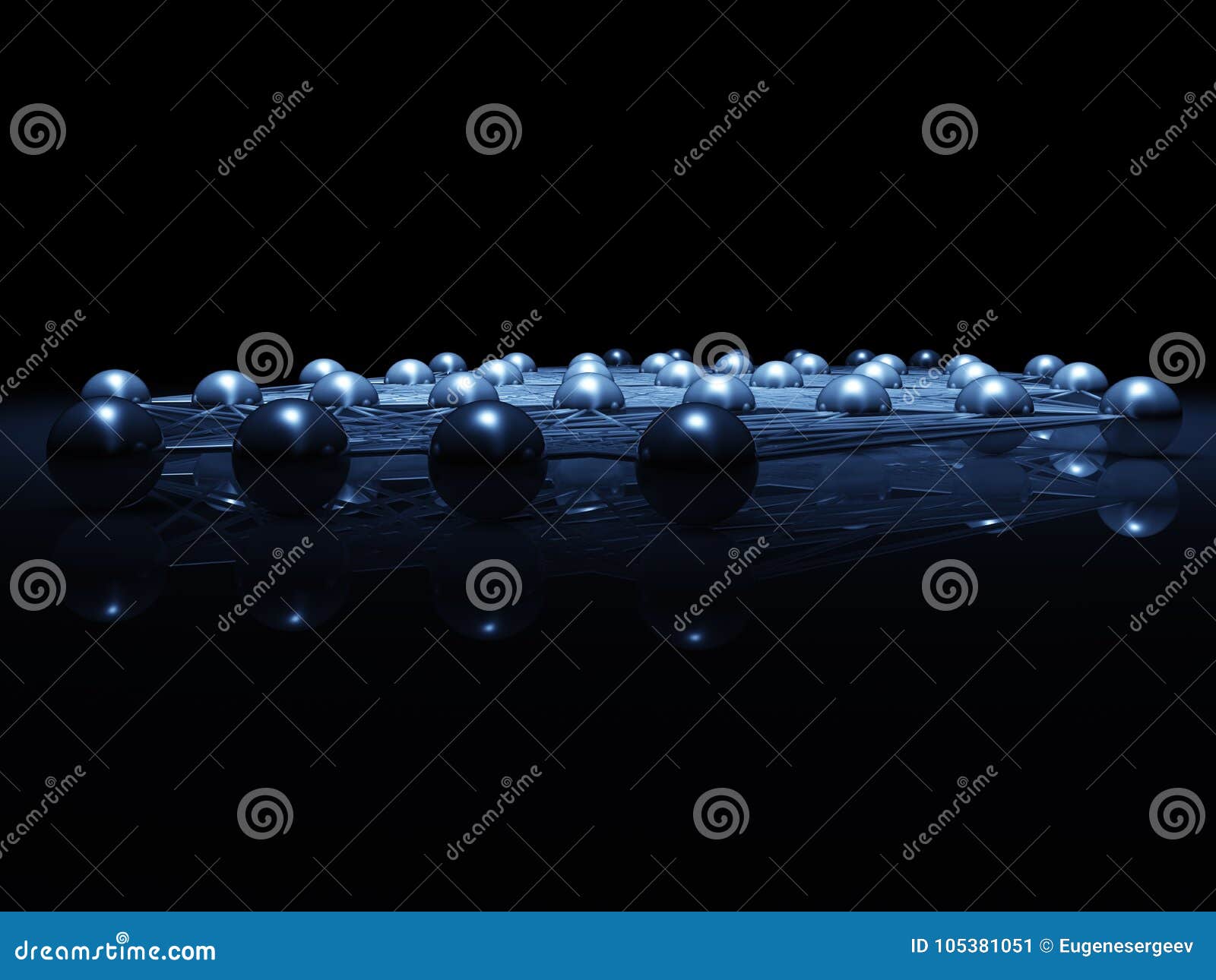Artificial Dark Deep Neural Network Structure 3d Stock Illustration ...