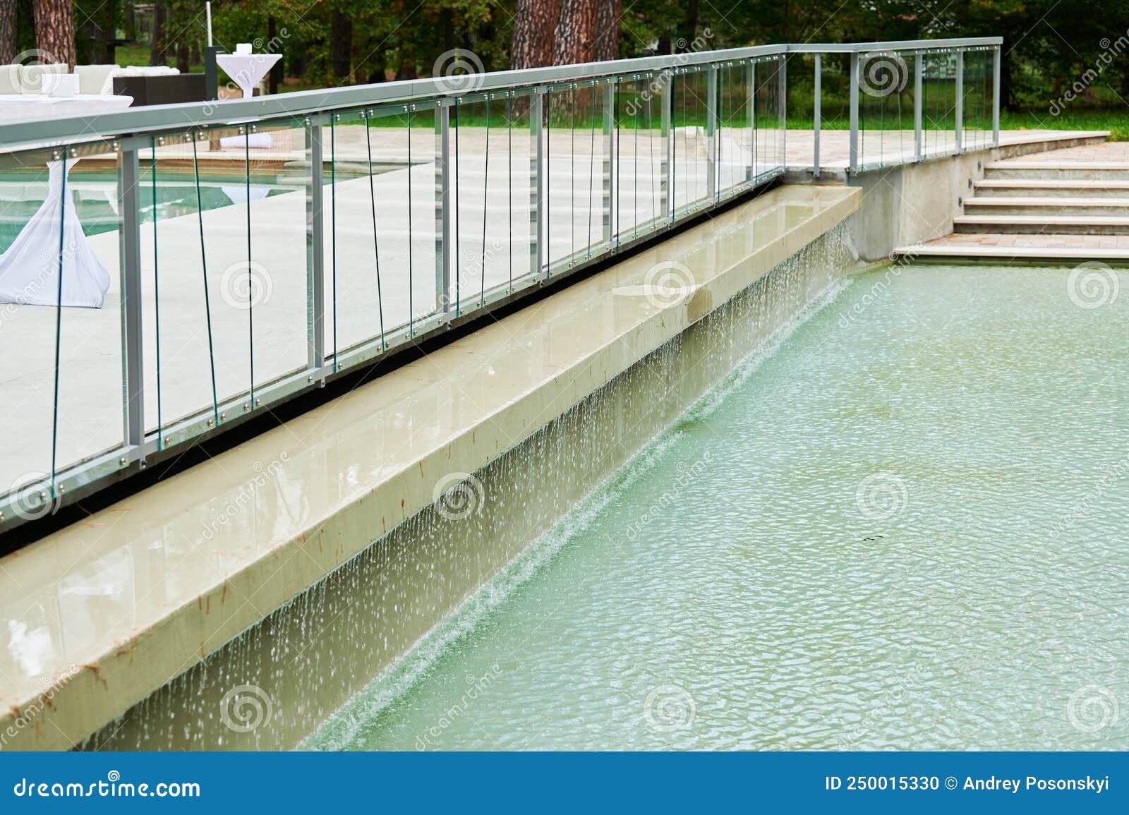 Artificial Decorative Waterfall in Architecture Design Stock Photo ...