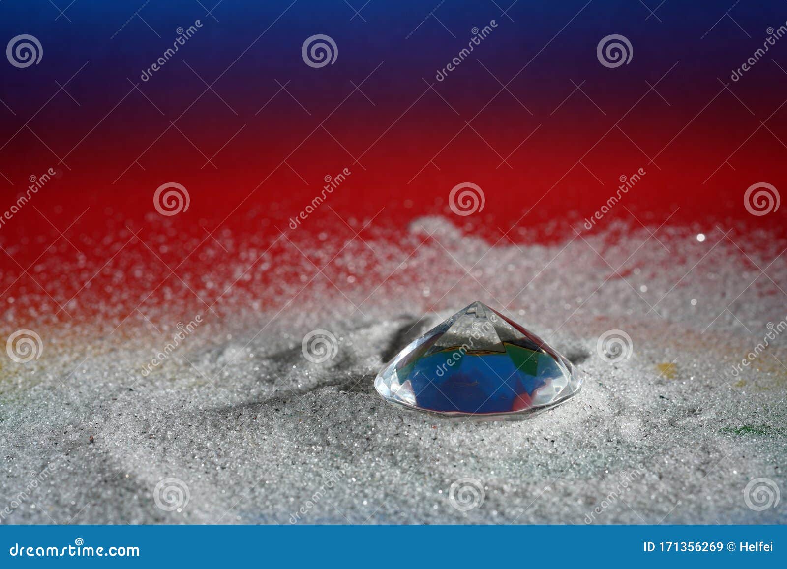 Artificial Diamonds Lying in the Sand Photographed in the Studio with ...