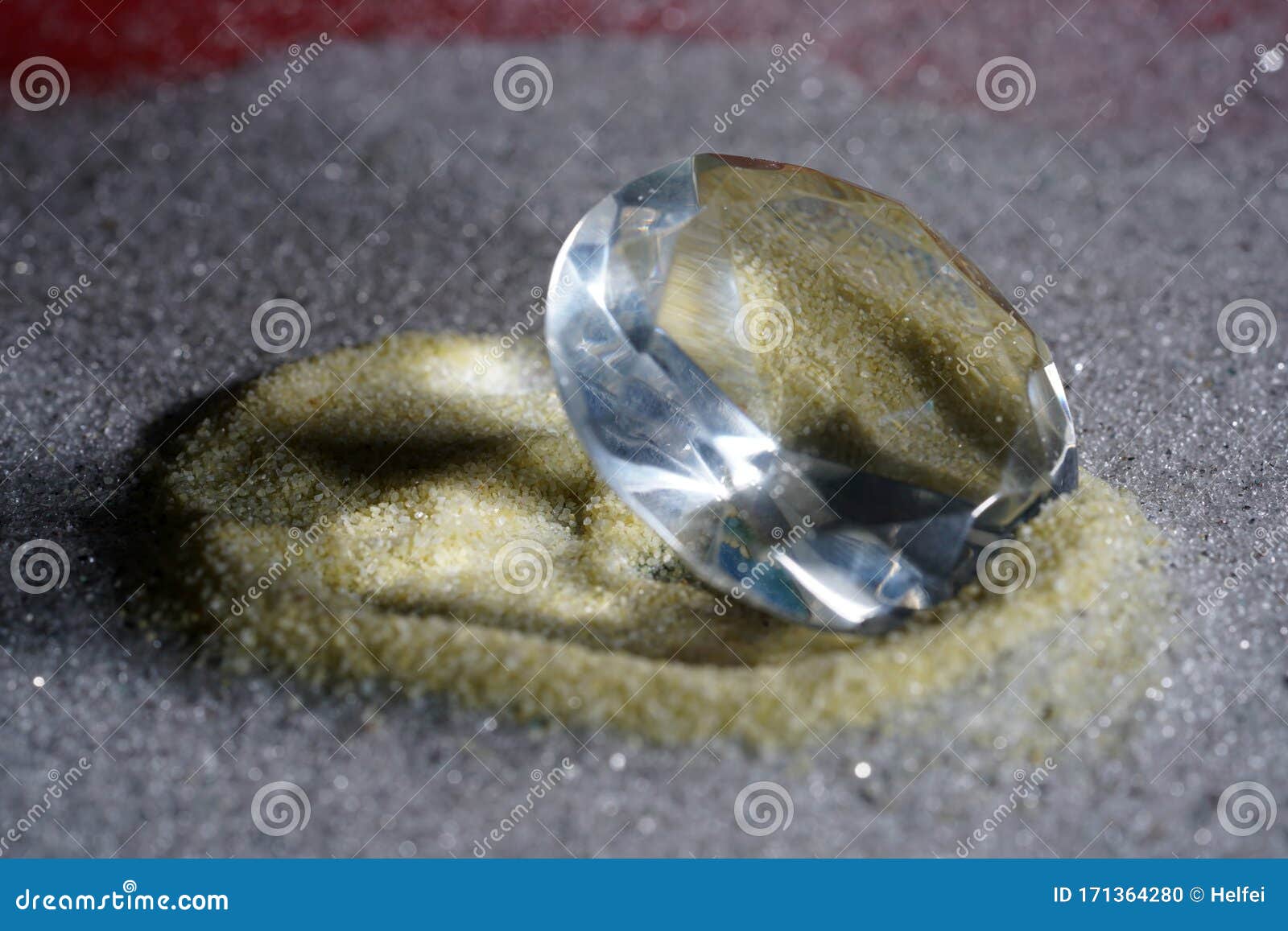 Artificial Diamonds Lying in the Sand Photographed in the Studio with ...