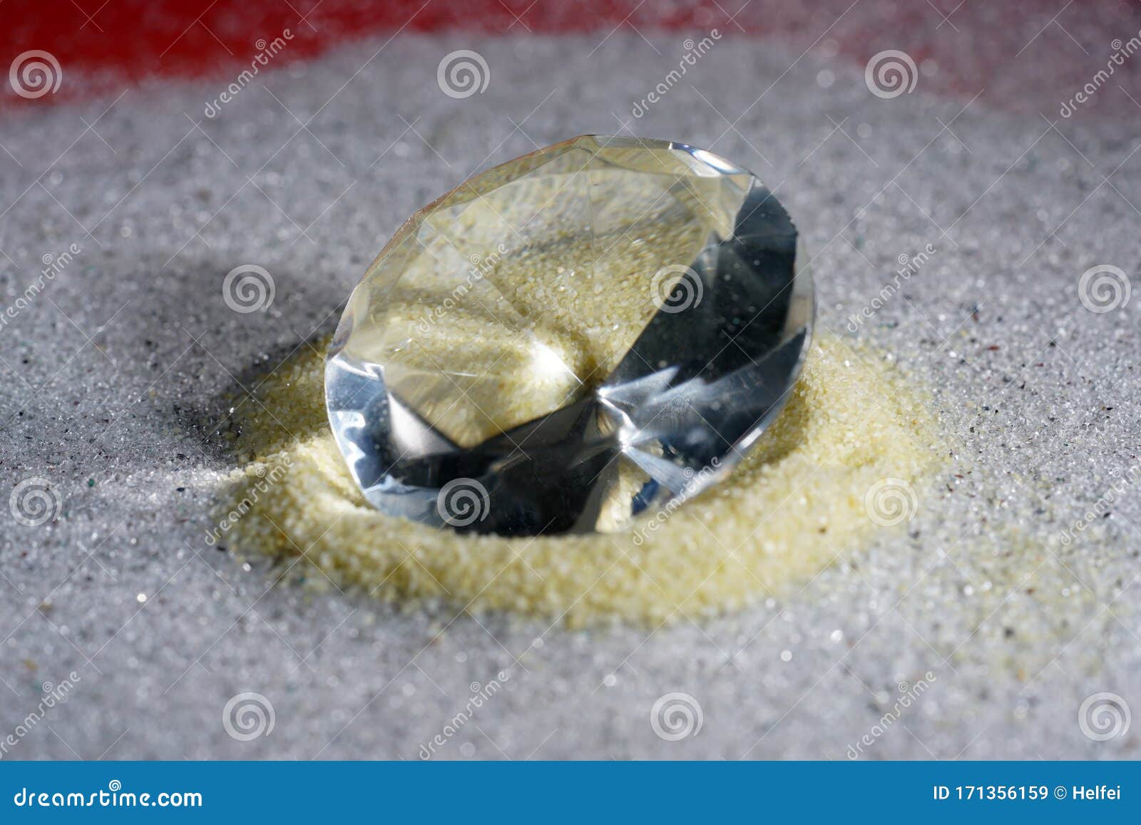 Artificial Diamonds Lying in the Sand Photographed in the Studio with ...