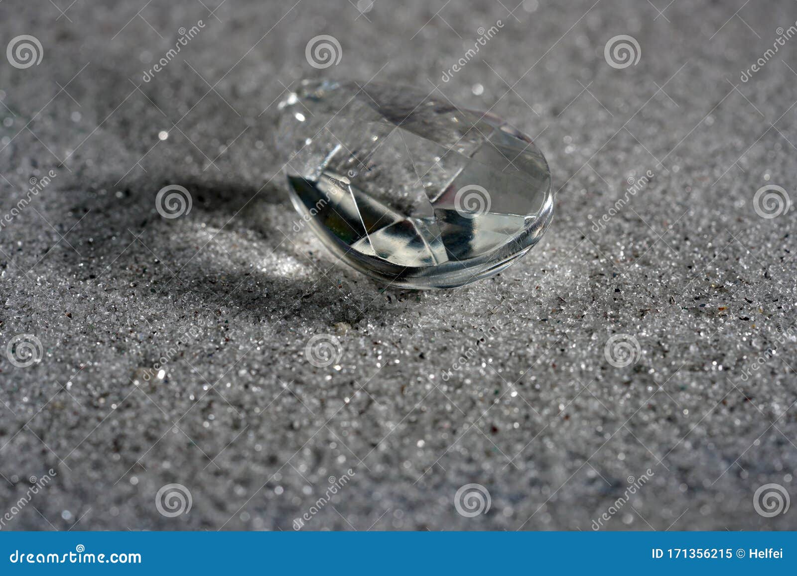 Artificial Diamonds Lying in the Sand Photographed in the Studio with ...