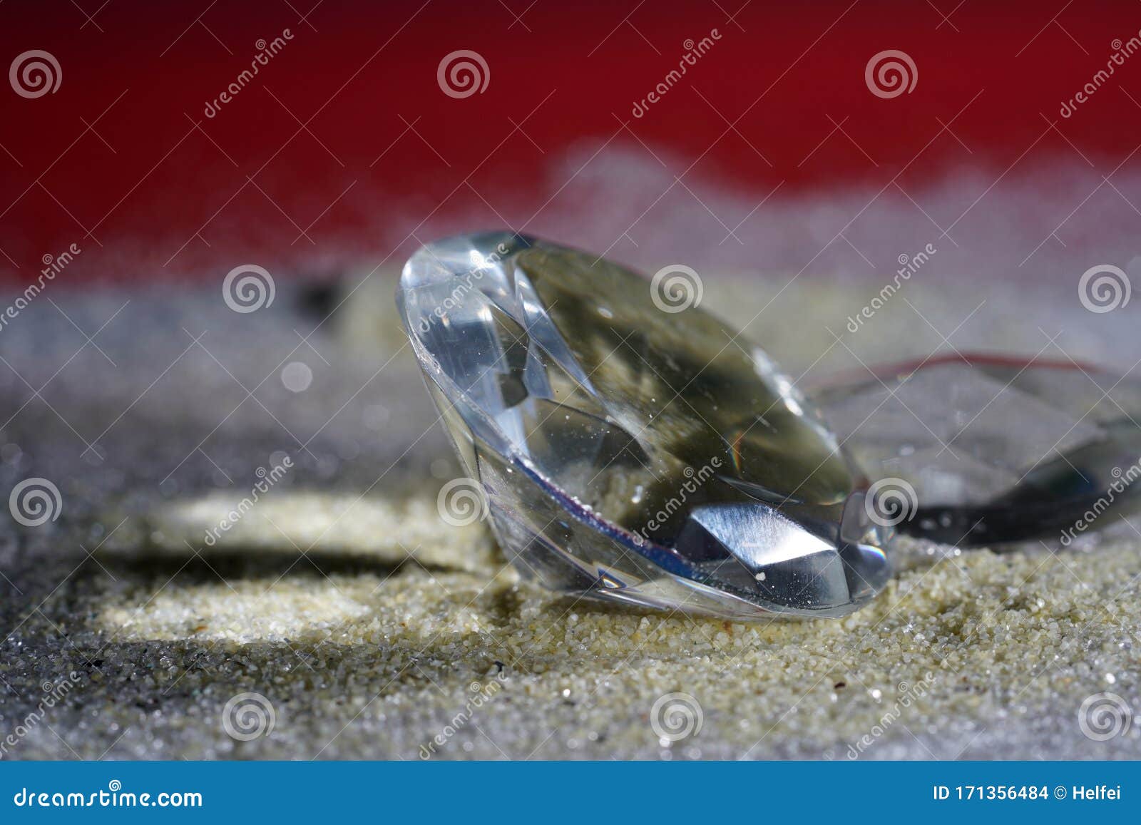 Artificial Diamonds Lying in the Sand Photographed in the Studio with ...