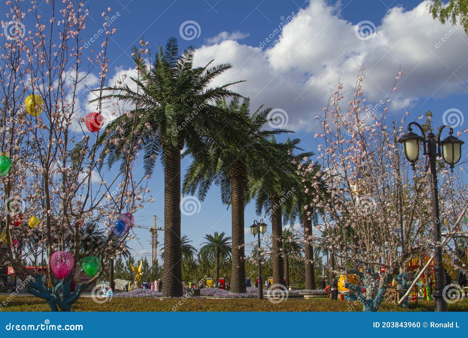 Fake Trees On A Wooden Table And Pink Background Royalty-Free Stock ...