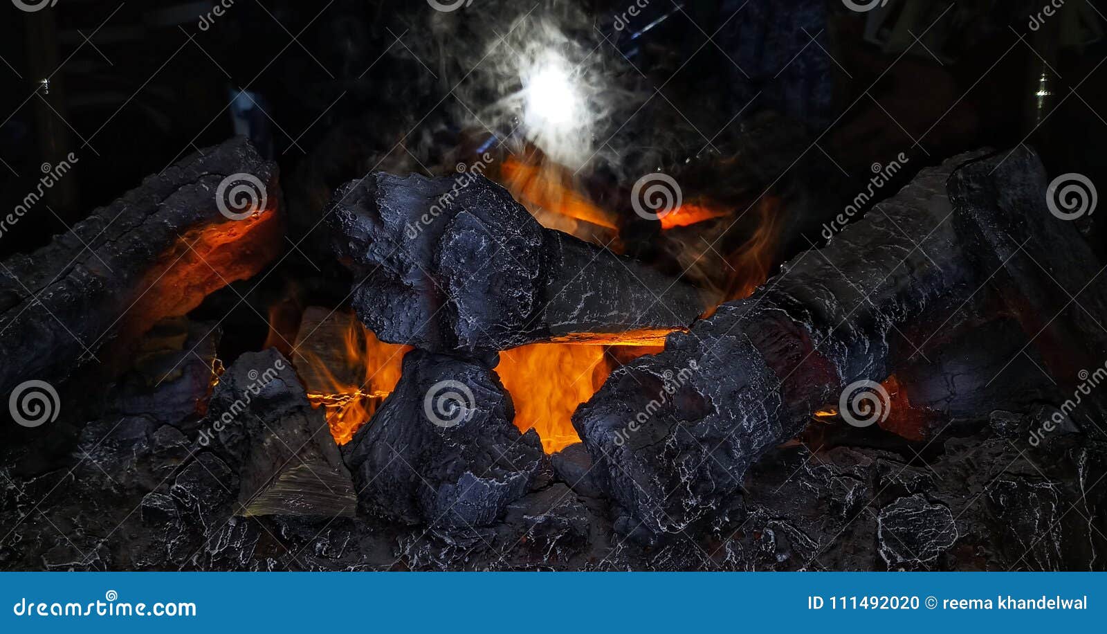Artificial fire stock photo. Image of smoke, flame, fire - 111492020