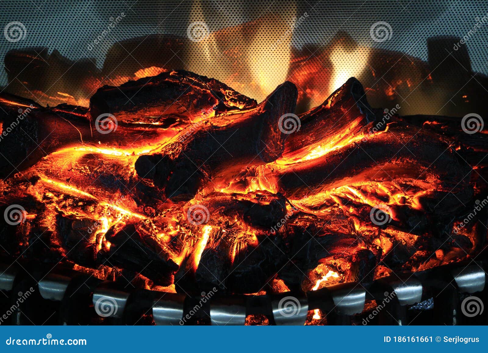 Artificial Fireplace. Interior Stock Image - Image of light, blaze ...