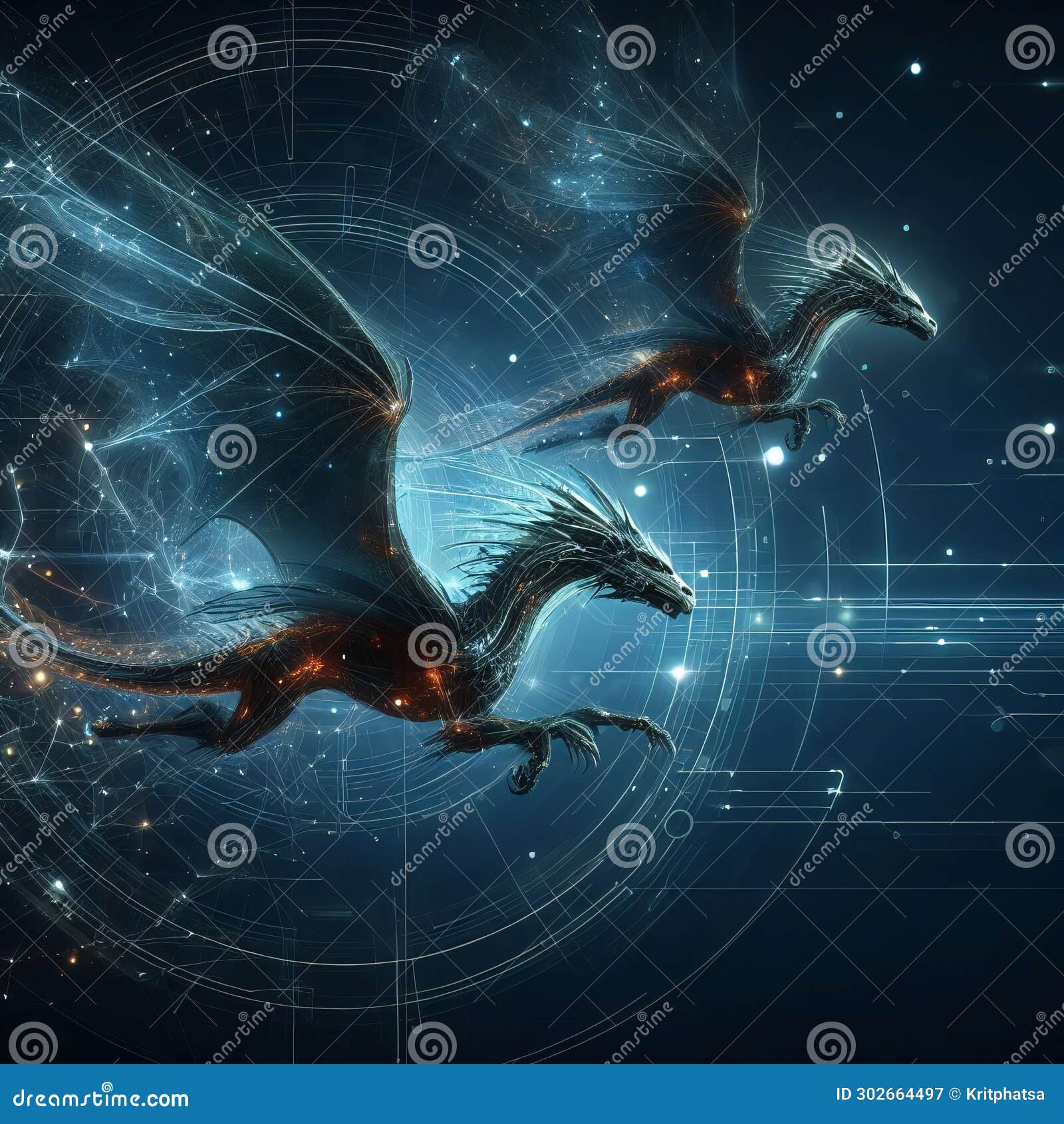 Abstract Dragons Vector Illustration | CartoonDealer.com #13541808