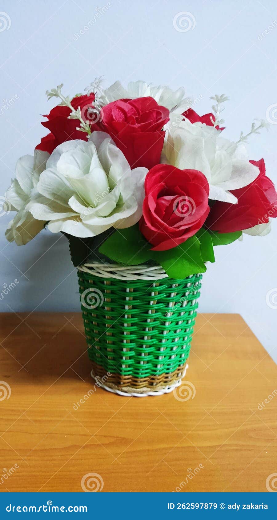 Artificial Flowers with Bucket Plastic Stock Image - Image of flowerpot ...