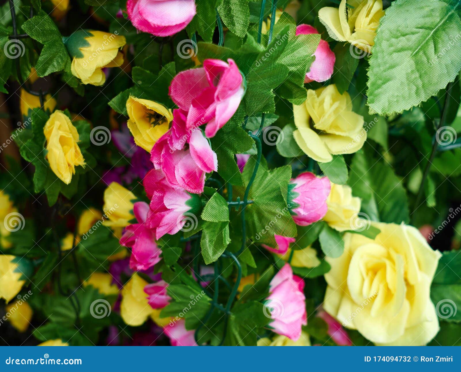 Artificial Flowers Made from Cloth Kitsch Style Stock Photo - Image of ...