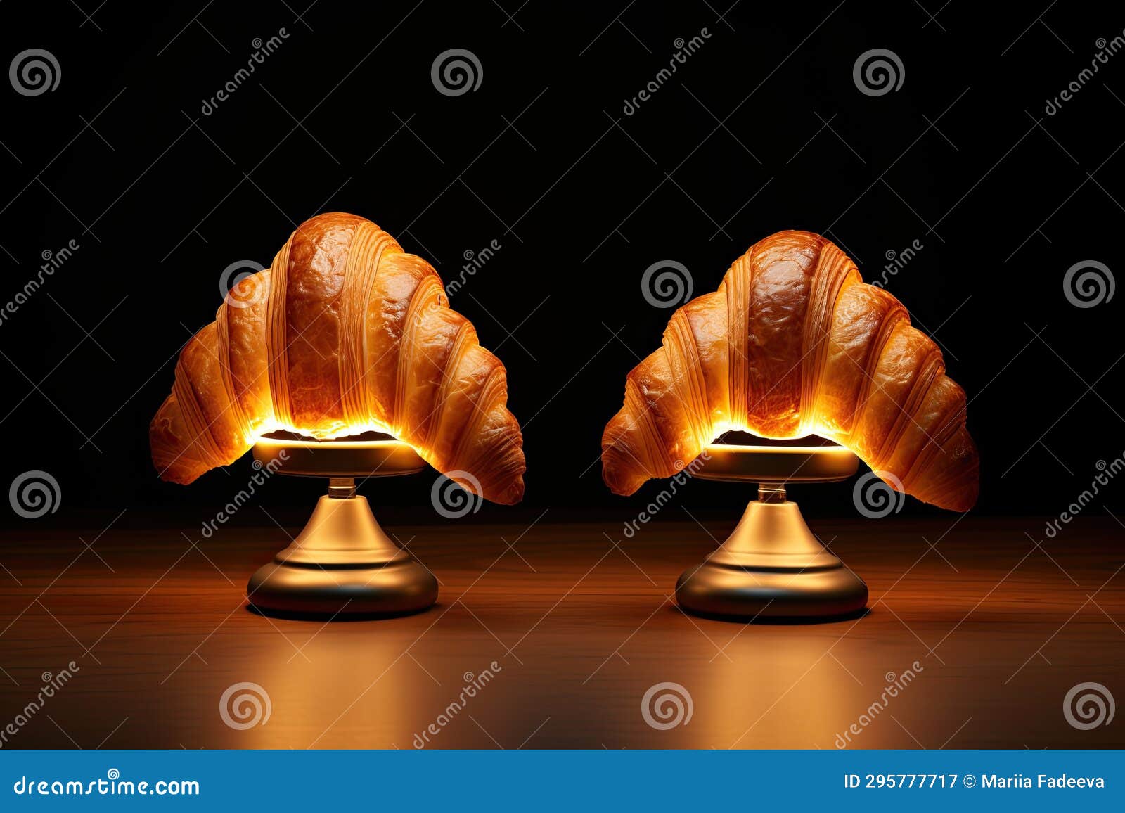 Artificial Food Decor, Lamp, Croissant Lamp, Bright and Unusual. Stock ...