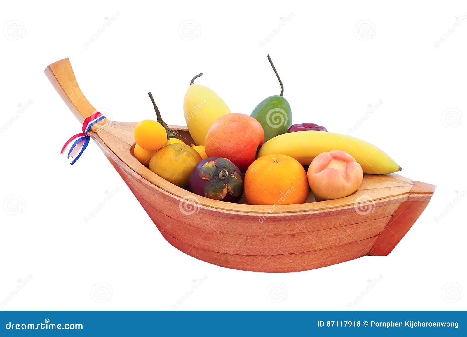 Artificial Fruit in the Mini Boat Stock Photo - Image of produce, color ...