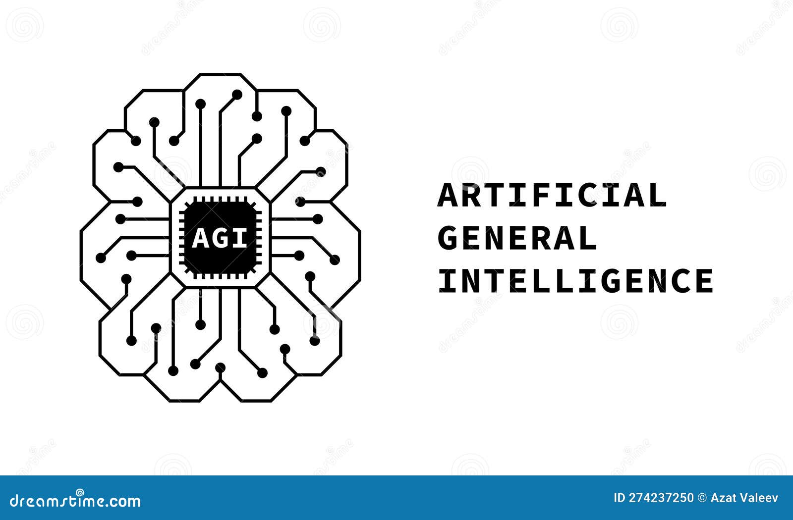 Artificial General Intelligence Linear Logo. Minimalist Style AGI Icon ...