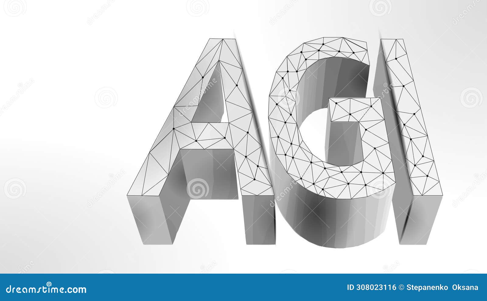 Artificial General Intelligence Low Poly Letter Symbols. Minimalist ...
